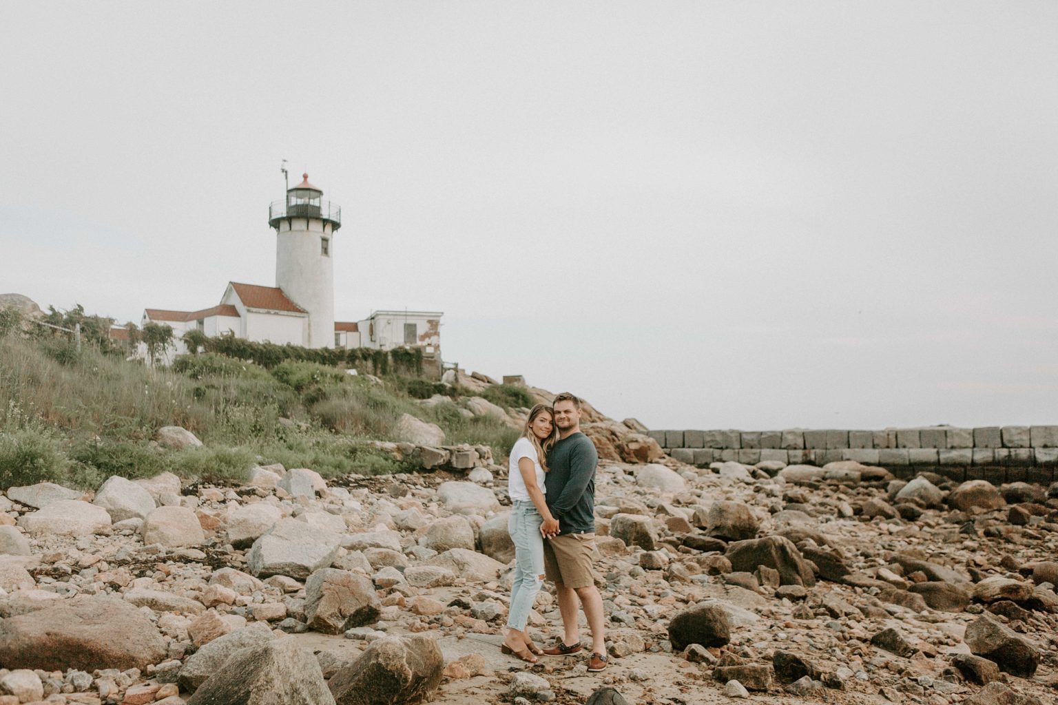 An Eastern Point Lighthouse Engagement - Scarlet Roots Photography
